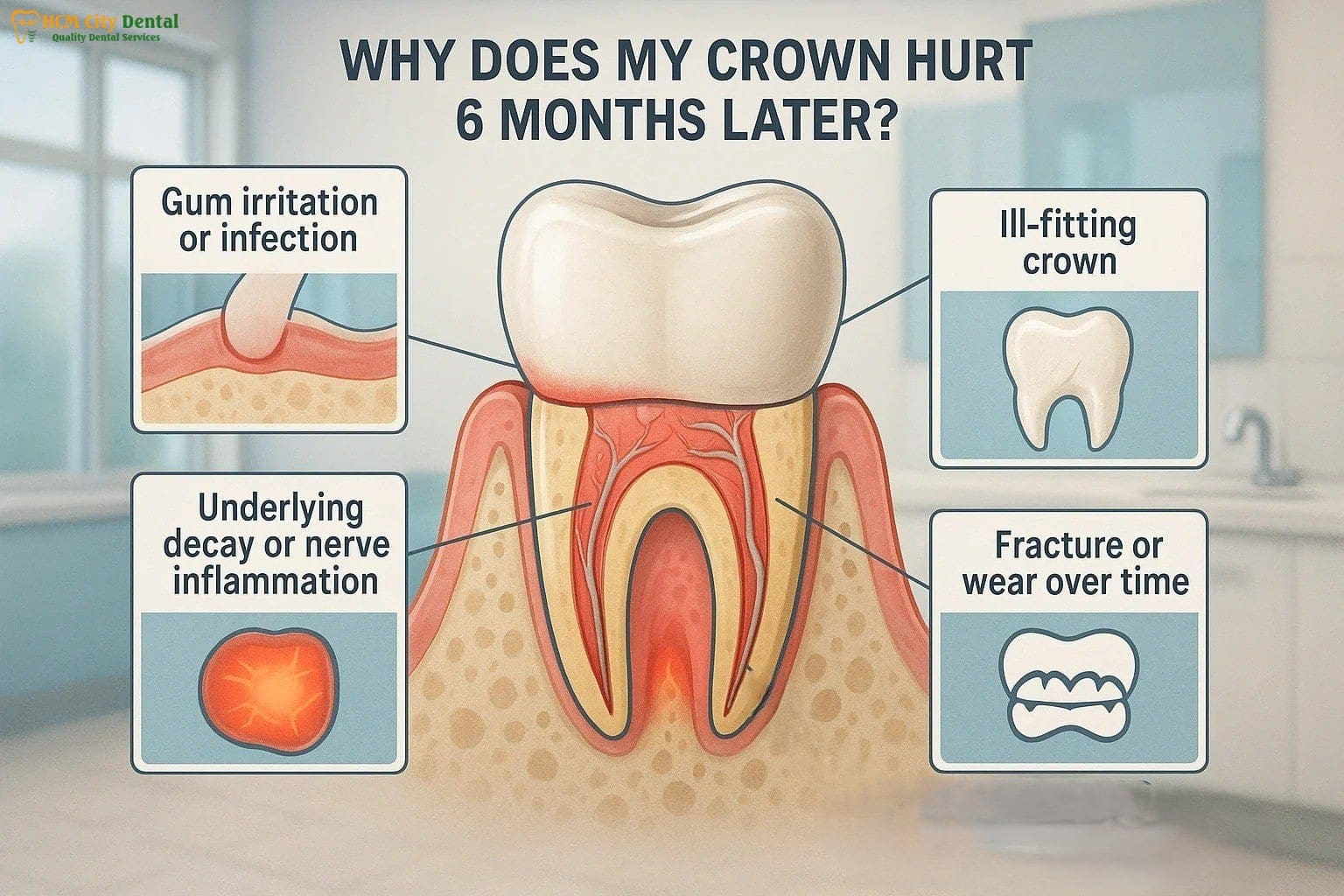 Why Does Your Tooth Crown Pain? [Expert Solutions] | Dr. Cuong - Ho Chi ...